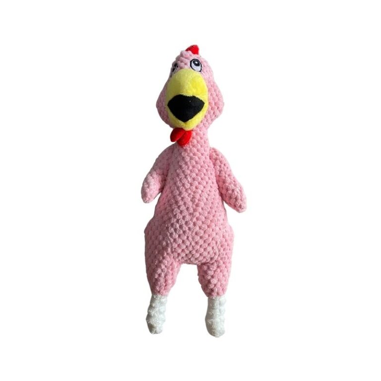 Peluche Gallo Rosado para Perro - Cochikis Pet Shop